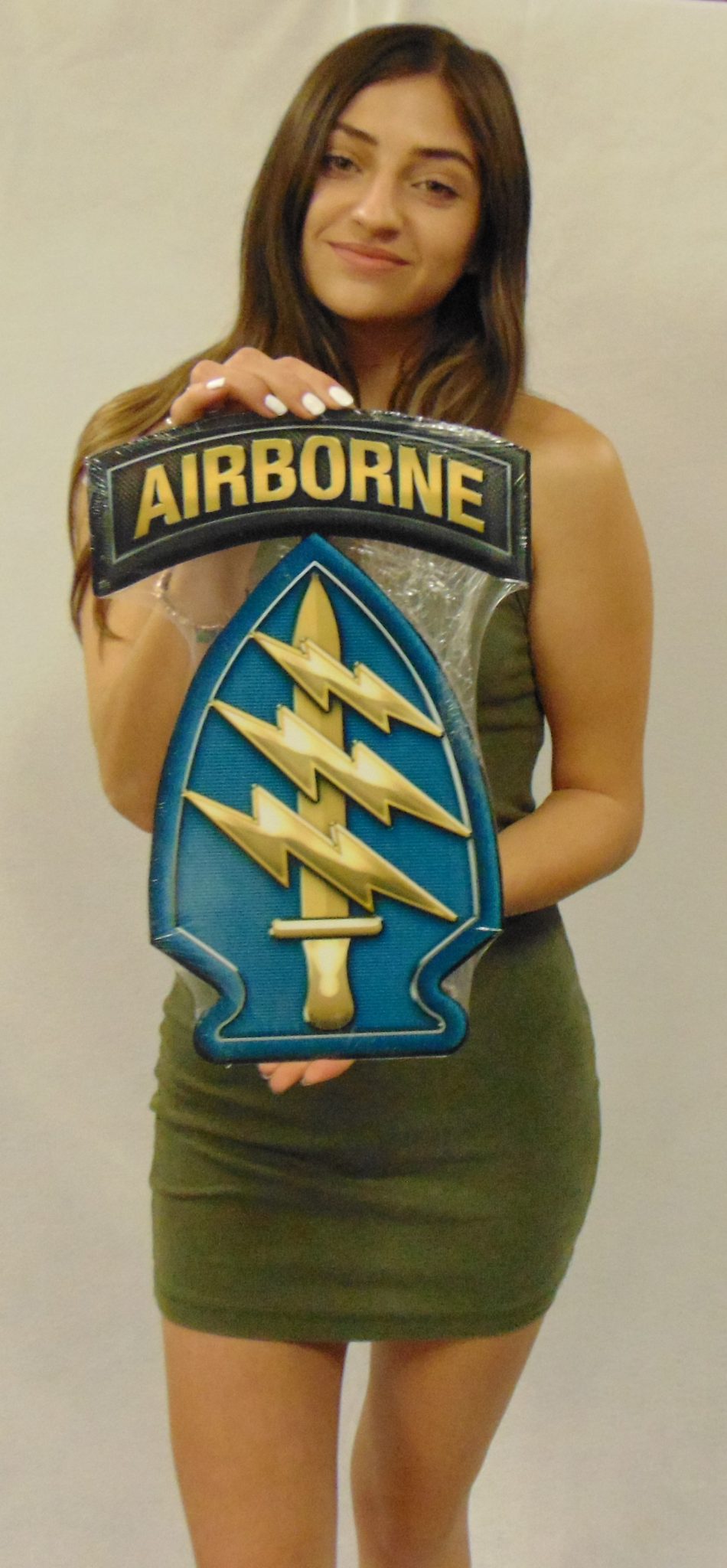 Special Forces SSI Patch with Just the Airborne Tab- Metal Sign 10 x 16 ...